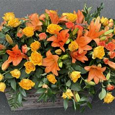 Wolves colours Coffin Spray Blackheath Flowers Florist Rowley Regis