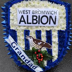 WBA Badge on Stand Blackheath Flowers Florist Rowley Regis
